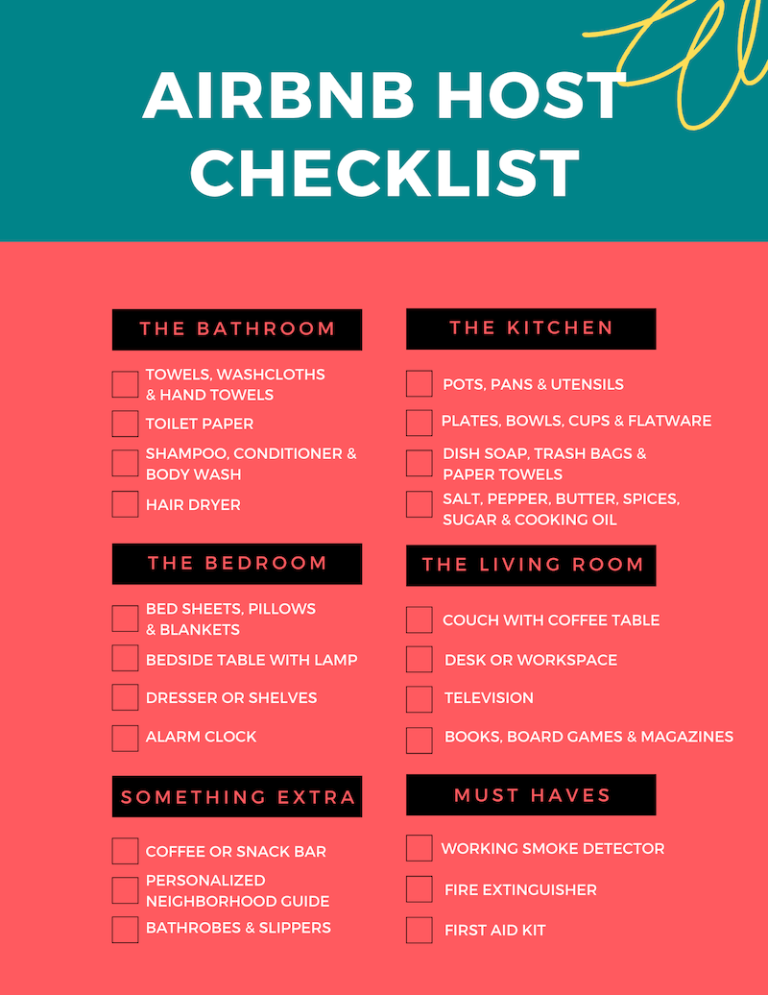 Printable Airbnb Checklist Template